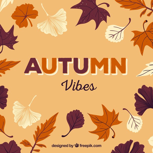 Free Vector | Autumn background with leaves Free Vector | Autumn background with leaves