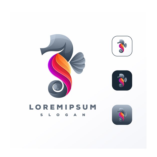 Premium Vector | Awesome colorful seahorses logo Premium Vector | Awesome colorful seahorses logo