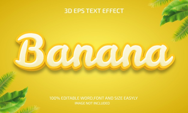 Premium Vector | Banana 3d editable text effect style Premium Vector | Banana 3d editable text effect style