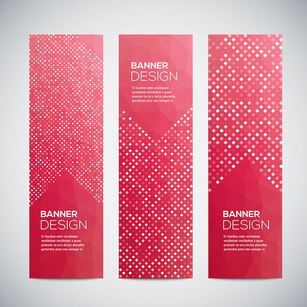 Premium Vector | Banners with abstract colorful geometric pattern and ... Premium Vector | Banners with abstract colorful geometric pattern and ...