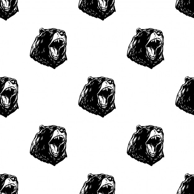 Premium Vector | Bear seamless pattern Premium Vector | Bear seamless pattern