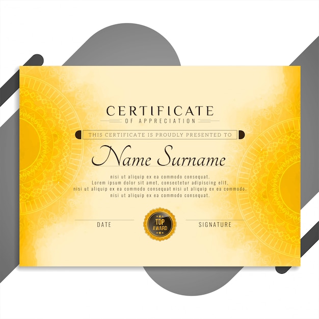 Premium Vector Beautiful Certificate Modern Design Vector