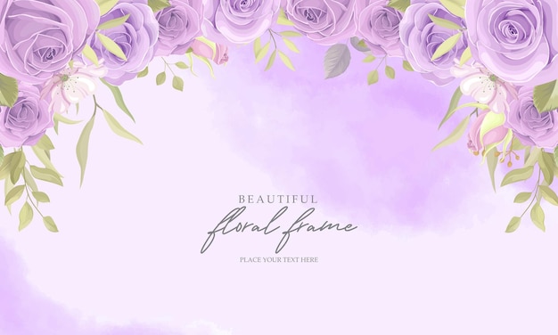 Premium Vector Beautiful Floral Frame Background With Soft Color