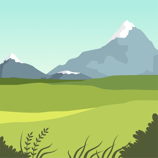 Premium Vector | Beautiful valley and mountains, green summer landscape ... Premium Vector | Beautiful valley and mountains, green summer landscape ...