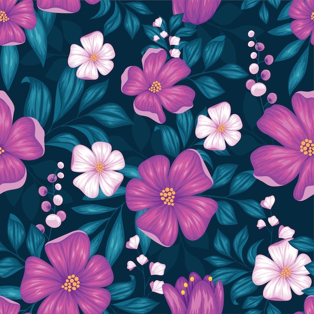 Premium Vector | Beautiful vintage floral seamless pattern Premium Vector | Beautiful vintage floral seamless pattern