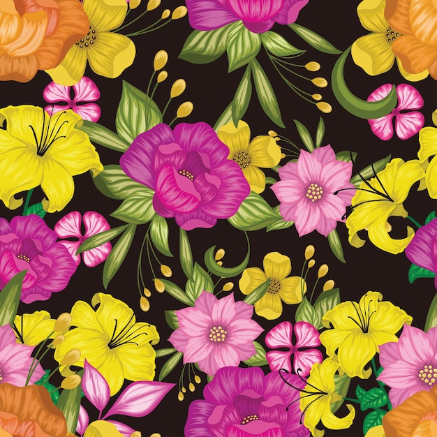 Premium Vector | Beautiful vintage floral seamless pattern Premium Vector | Beautiful vintage floral seamless pattern