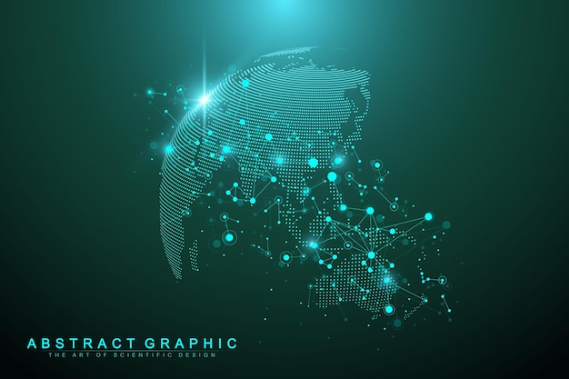 Premium Vector | Big data complex world globe. graphic abstract ...