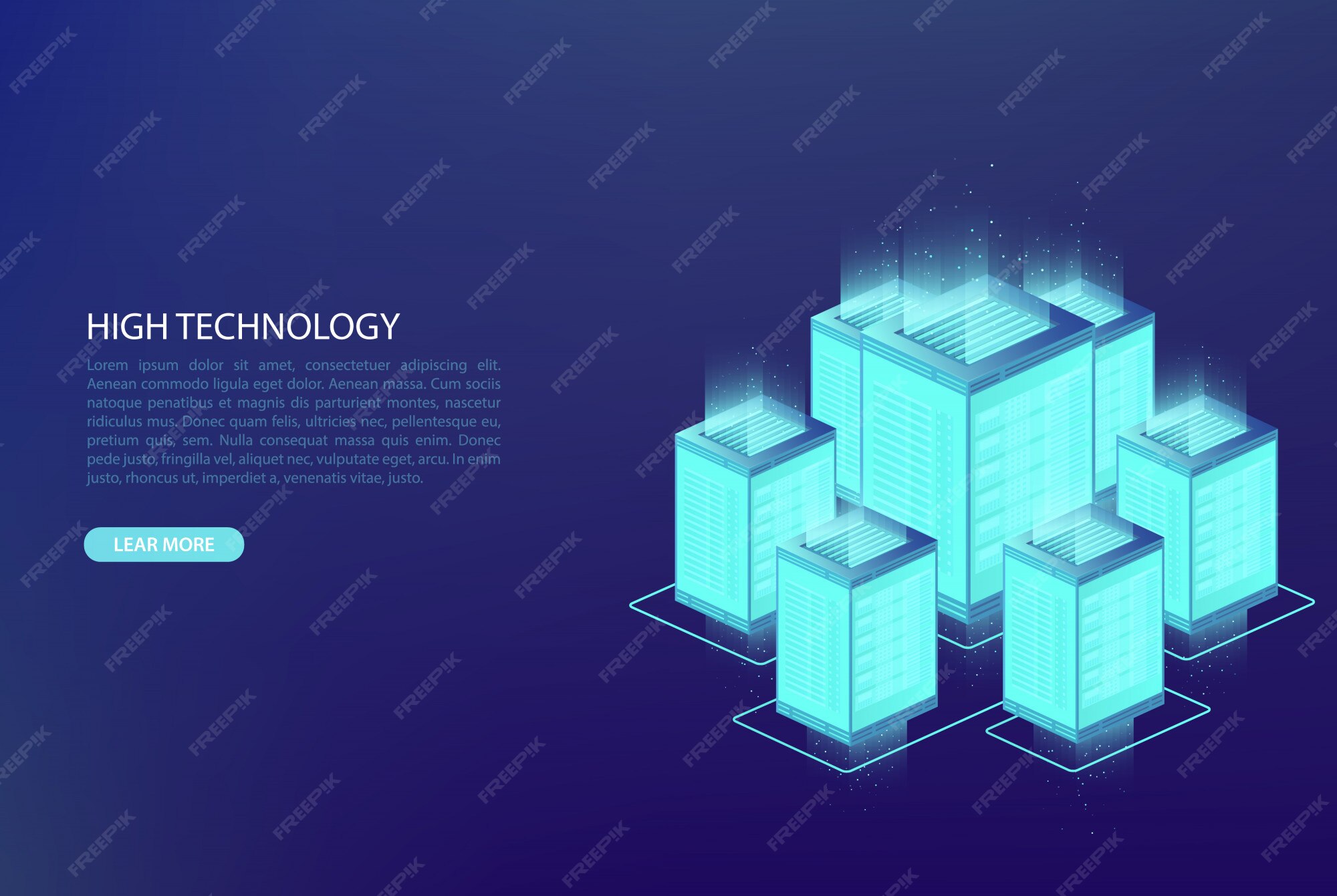 Premium Vector | Big data, concept of data processing. data center, cloud database, hosting.