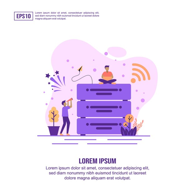 Premium Vector | Big data concept icon with character Premium Vector | Big data concept icon with character