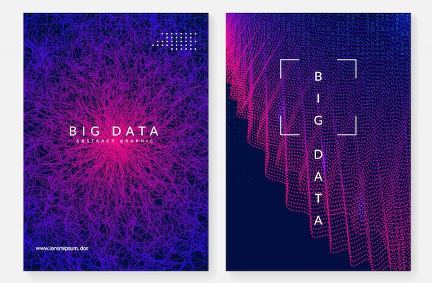 Premium Vector | Big data cover design. technology for visualization Premium Vector | Big data cover design. technology for visualization