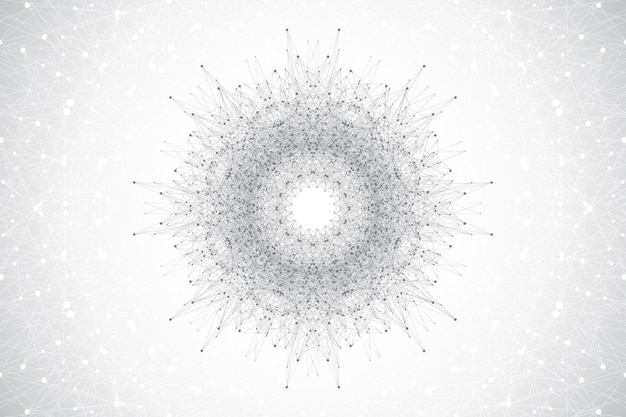 Premium Vector | Big data visualization. big data machine learning algorithms. data array ...