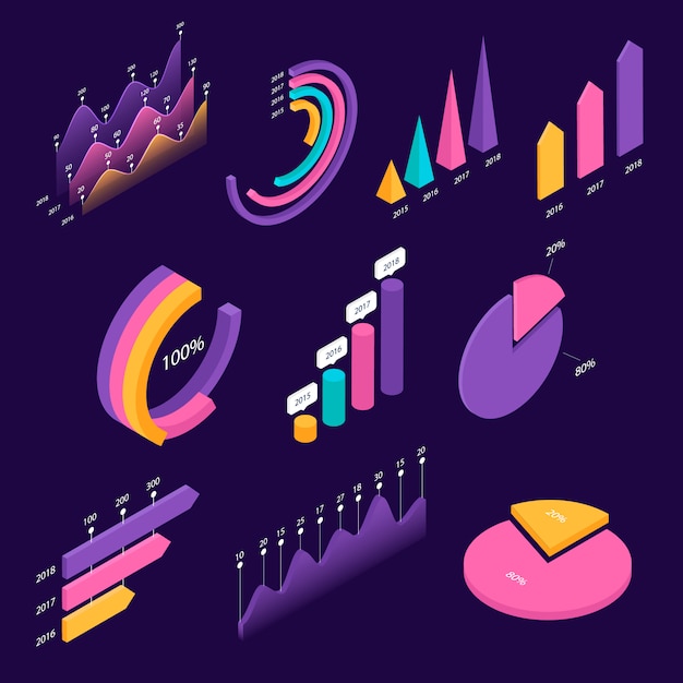 Premium Vector | Big set of infographic isometric elements. templates ...