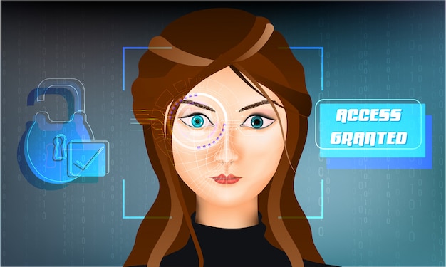 Premium Vector | Biometric identification Premium Vector | Biometric identification