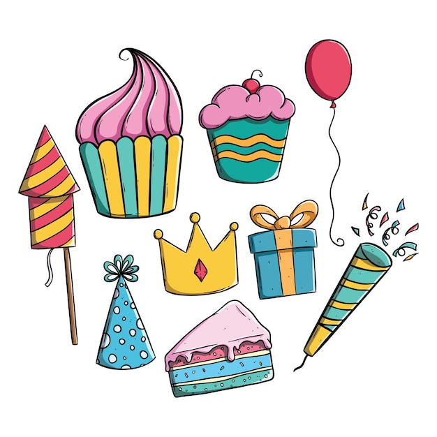 Premium Vector | Birthday party collection Premium Vector | Birthday party collection