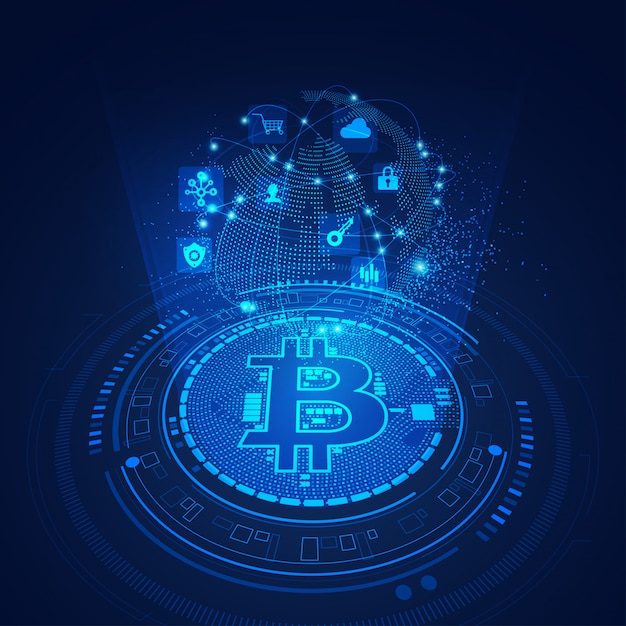 Premium Vector | Bitcoin technology Premium Vector | Bitcoin technology