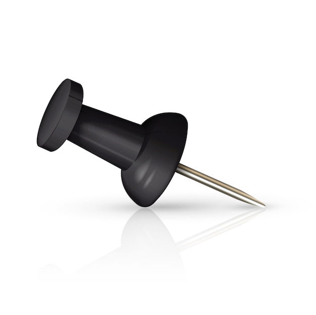 Premium Vector | Black pushpin isolated over white Premium Vector | Black pushpin isolated over white