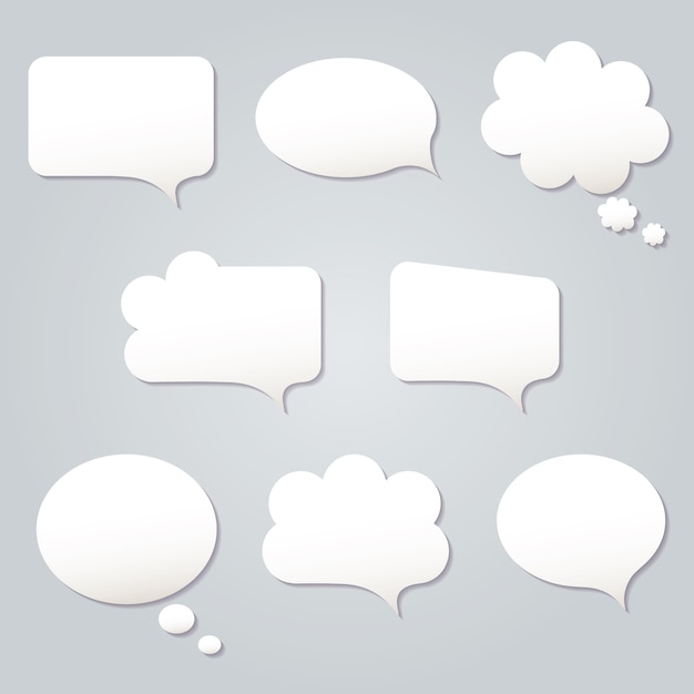 Premium Vector | Blank empty white speech bubbles Premium Vector | Blank empty white speech bubbles