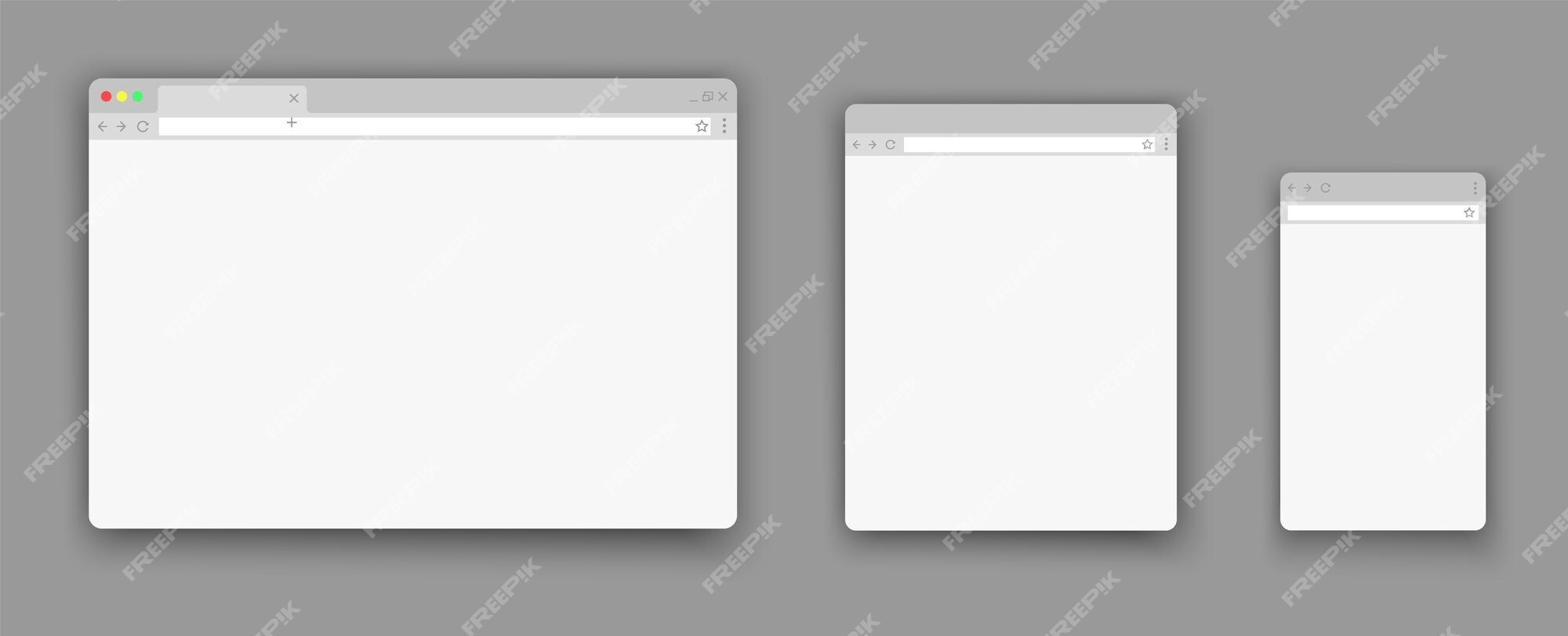 Premium Vector | Blank web browser windows for different devices. Premium Vector | Blank web browser windows for different devices.