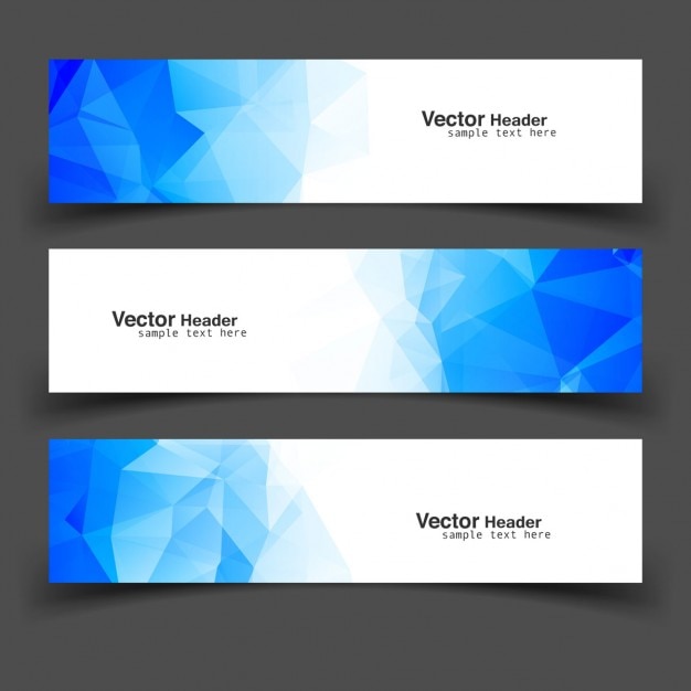 Blue color polygonal banners Vector | Free Download Blue color polygonal banners Vector | Free Download