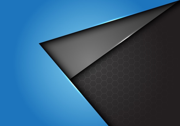 Premium Vector Blue Gray Arrow Direction Hexagon Mesh Background