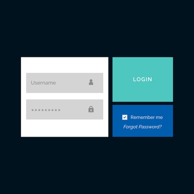 Free Vector | Blue login form template Free Vector | Blue login form template