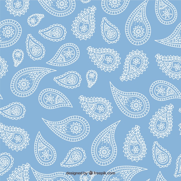 Premium Vector Blue Paisley Background