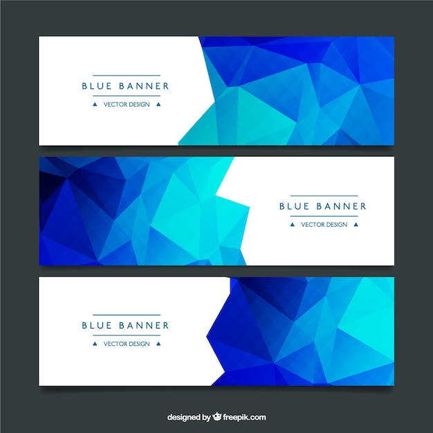 Free Vector | Blue polygonal banners Free Vector | Blue polygonal banners