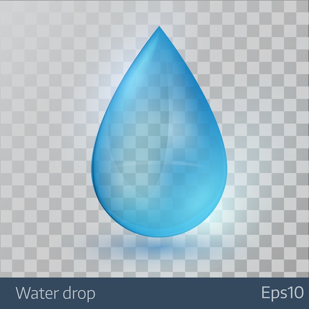 Premium Vector | Blue shiny single water drop Premium Vector | Blue shiny single water drop