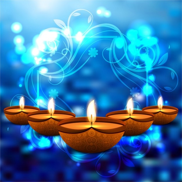 Free Vector | Blue unfocused background of diwali Free Vector | Blue unfocused background of diwali