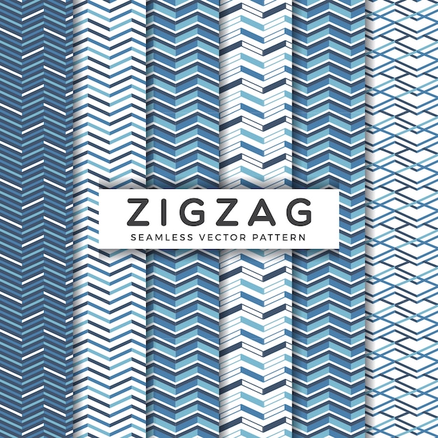 Premium Vector | Blue zigzag pattern collection Premium Vector | Blue zigzag pattern collection