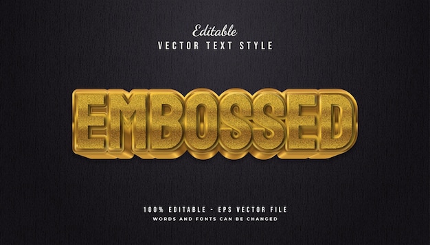 Premium Vector Bold Gold Embossed Text Style With Texture Effect