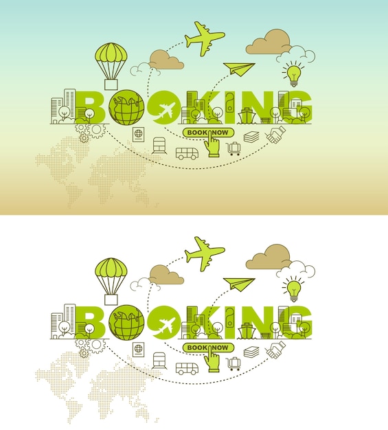 Premium Vector | Booking banner background design concept Premium Vector | Booking banner background design concept
