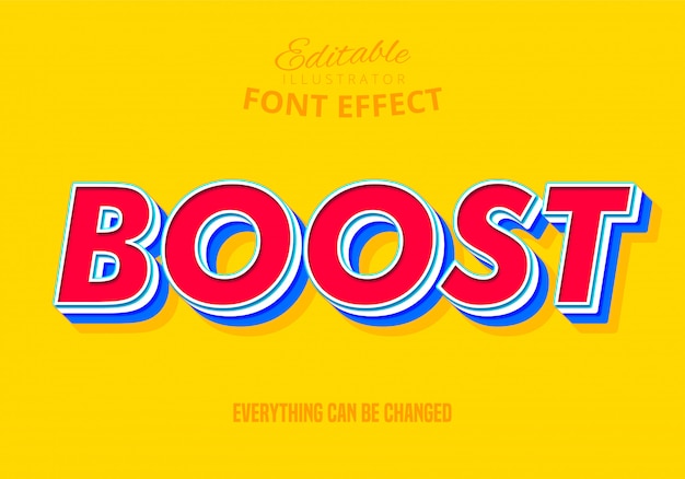 Premium Vector | Boost text, editable text effect Premium Vector | Boost text, editable text effect