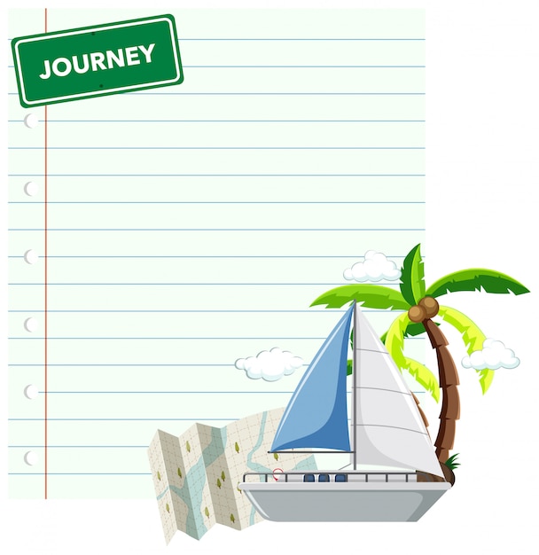 Free Vector | Border template design with cruise journey Free Vector | Border template design with cruise journey