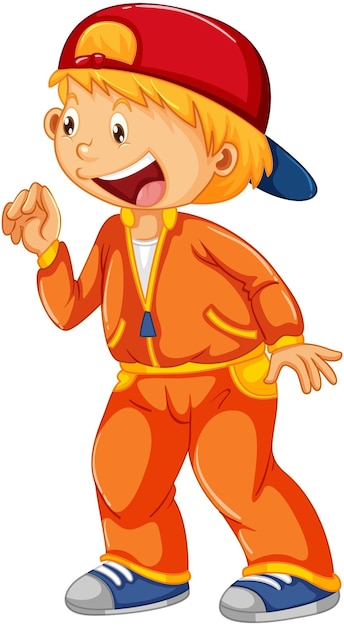 Free Vector | A boy wearing cap in standing pose cartoon character isolated Free Vector | A boy wearing cap in standing pose cartoon character isolated