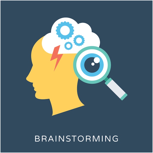 Premium Vector | Brainstorming flat vector icon Premium Vector | Brainstorming flat vector icon