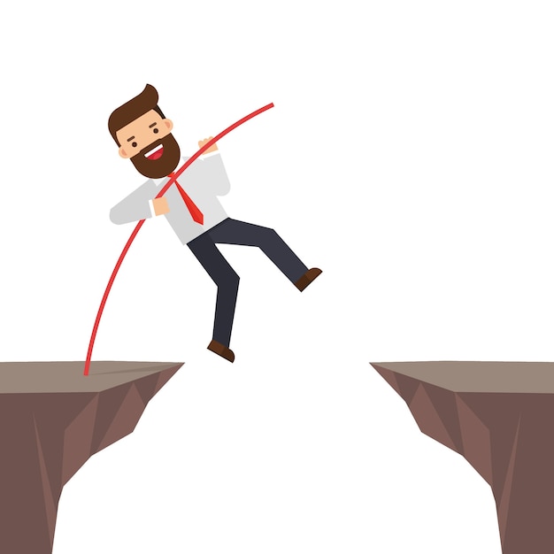 Brave businessman jumping Vector | Premium Download Brave businessman jumping Vector | Premium Download