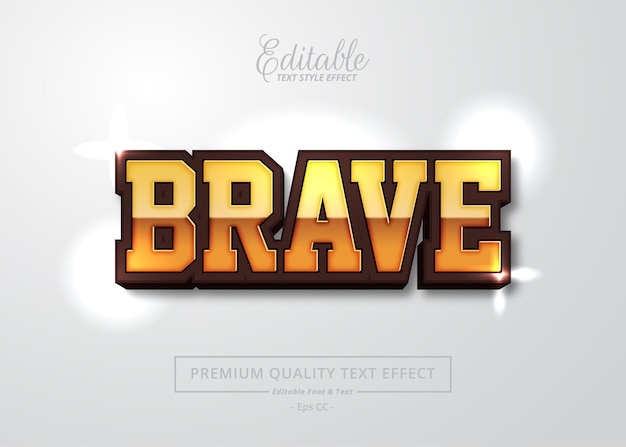 Premium Vector | Brave editable text style effect Premium Vector | Brave editable text style effect
