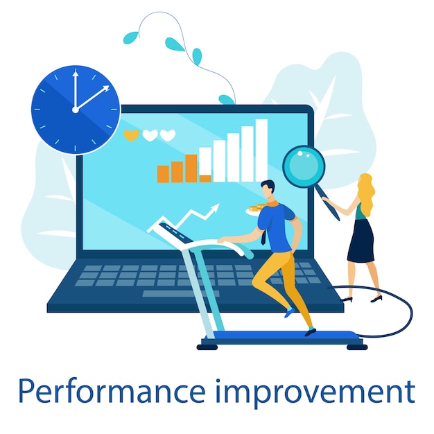 Premium Vector | Bright poster is written performance improvement. Premium Vector | Bright poster is written performance improvement.