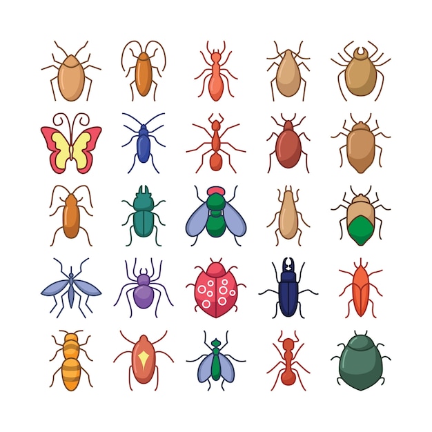Premium Vector | Bugs icon collection Premium Vector | Bugs icon collection