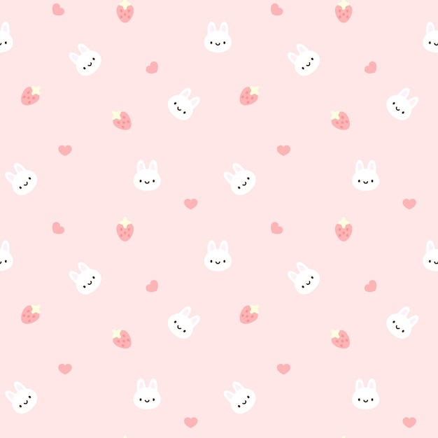 Bunny Seamless Pattern Background Premium Vector