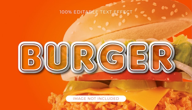 Premium Vector | Burger editablte text effect with image Premium Vector | Burger editablte text effect with image