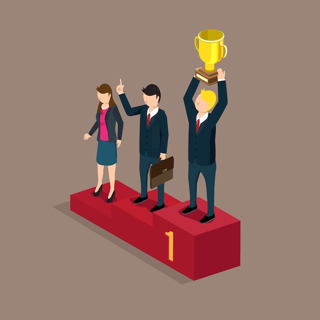 Premium Vector | Business award isometric flat concept Premium Vector | Business award isometric flat concept