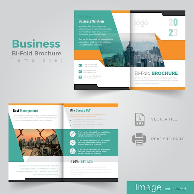Premium Vector | Business bi fold brochure design Premium Vector | Business bi fold brochure design