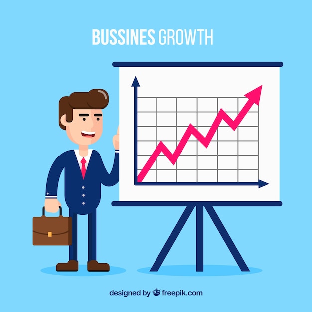 Free Vector | Business growth concept with graph Free Vector | Business growth concept with graph