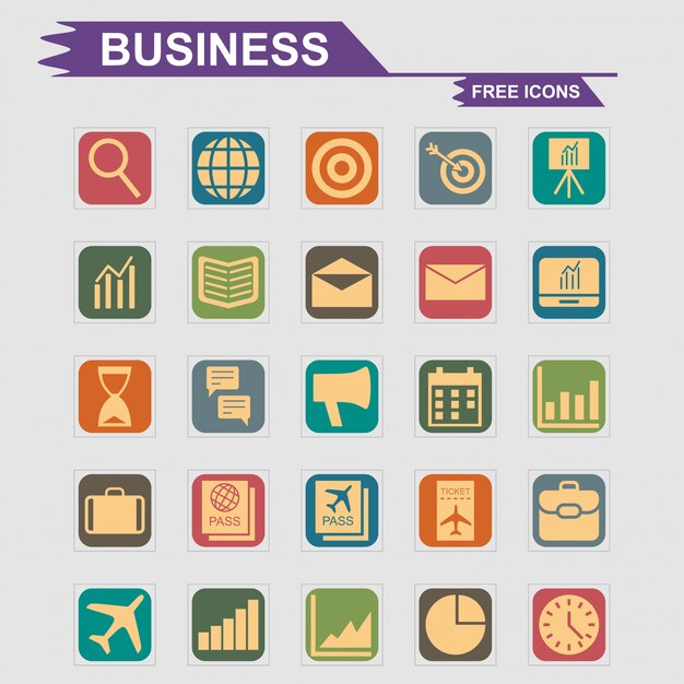 Free Vector | Business icons set vector Free Vector | Business icons set vector