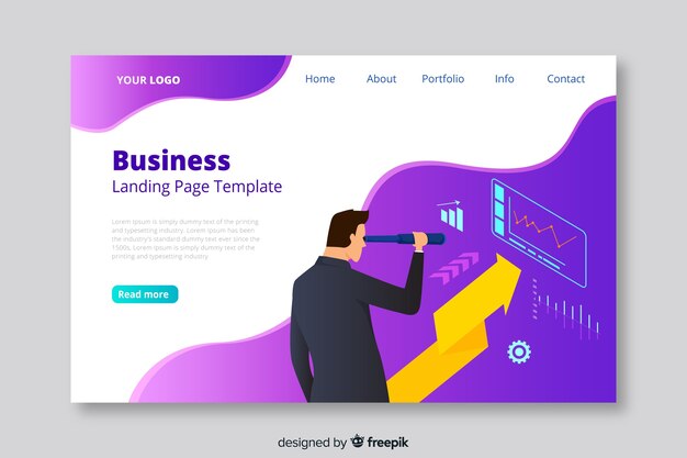 Free Vector | Business landing page template Free Vector | Business landing page template