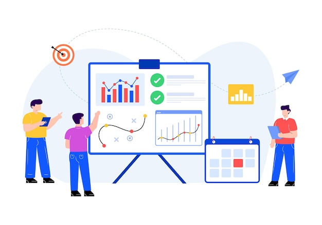 Premium Vector | A business planning flat vector download Premium Vector | A business planning flat vector download