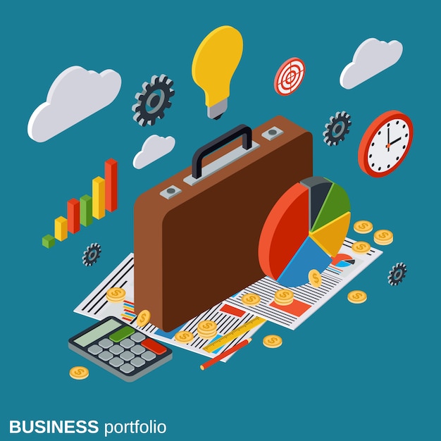 Premium Vector | Business portfolio vector concept illustration Premium Vector | Business portfolio vector concept illustration