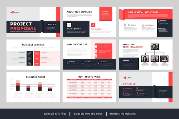Premium Vector | Business proposal and project proposal powerpoint template Premium Vector | Business proposal and project proposal powerpoint template